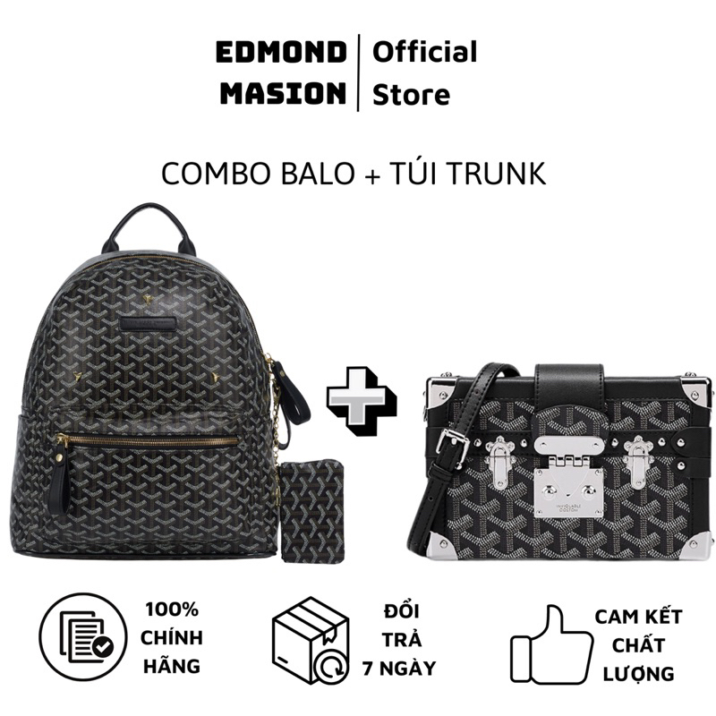 Combo Balo Túi Hộp Trunk EDMOND MASION MONOGRAM tặng ví keychain và ...