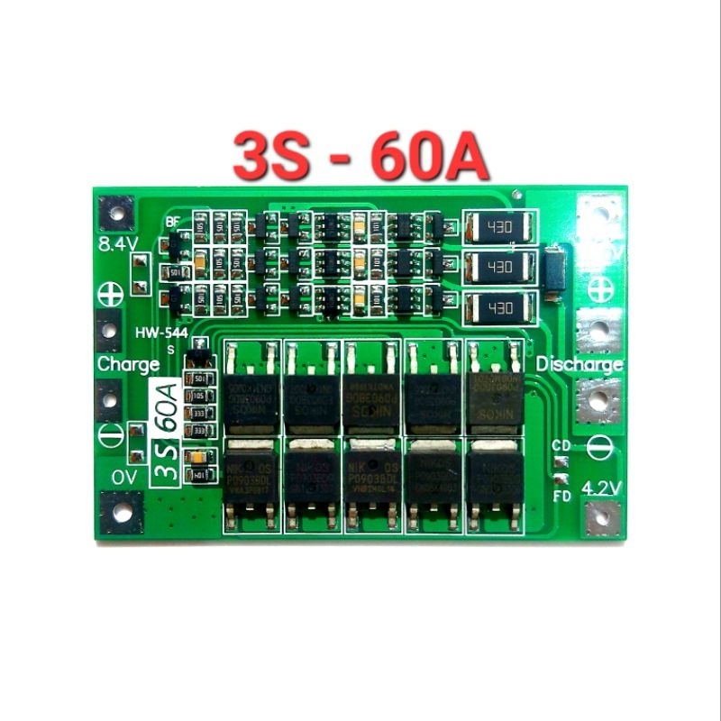 Mạch Cân Bằng Bảo Vệ Pin Li-ion 3.7V 3S 60A BMS 18650 12.6V | Shopee Việt Nam
