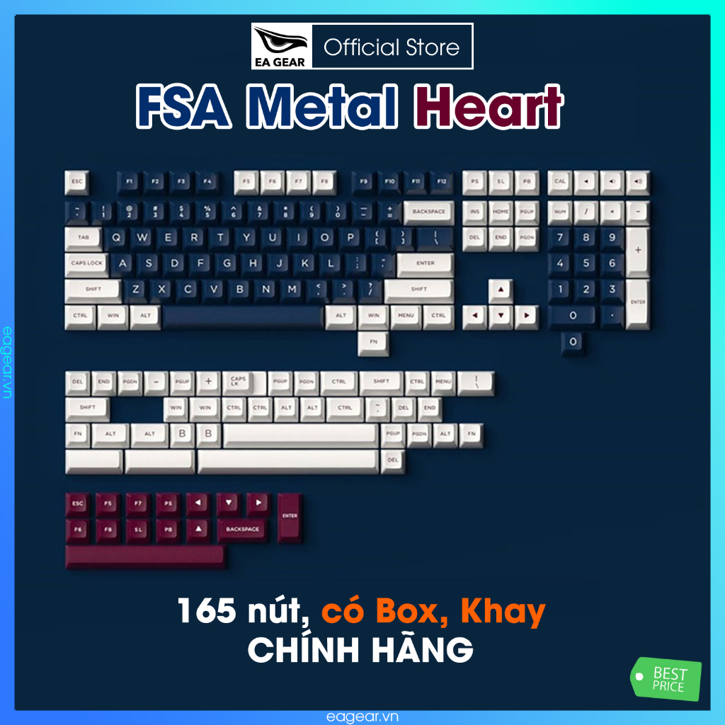 (BEST PHÂN KHÚC) Bộ keycap FL-Esports FSA Metal Heart 165 nút - EA Gear ...