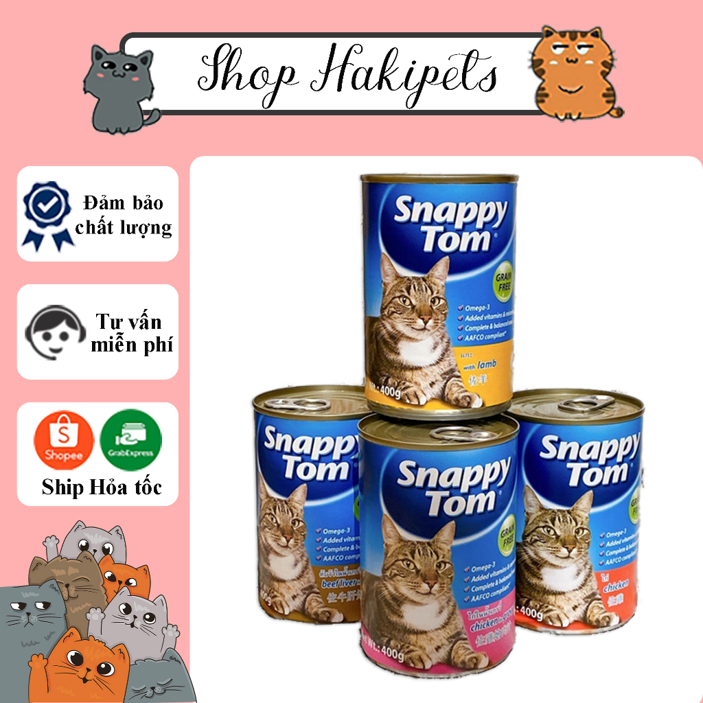 Thức ăn cho mèo, pate cho mèo lớn Snappy Tom lon 400g | Shopee Việt Nam
