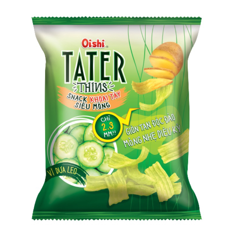 Snack Oishi TATER THINS 68gr Đầy Đủ 3 Vị : Tảo Biển - Dưa Leo - Bò ...
