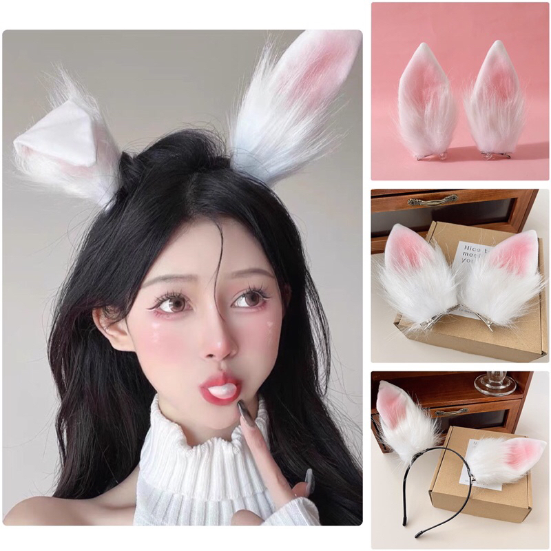 Tai thỏ chụp ảnh cổ trang cosplay lolita bằng vải dùng làm phụ kiện ...