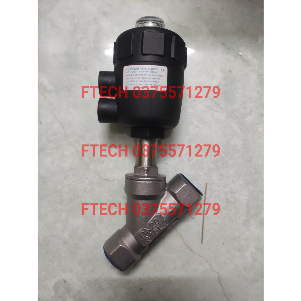 DN20 Van xiên chữ y DN20 bầu nhựa, Van xiên inox DN20 Bầu nhựa khí nén ...