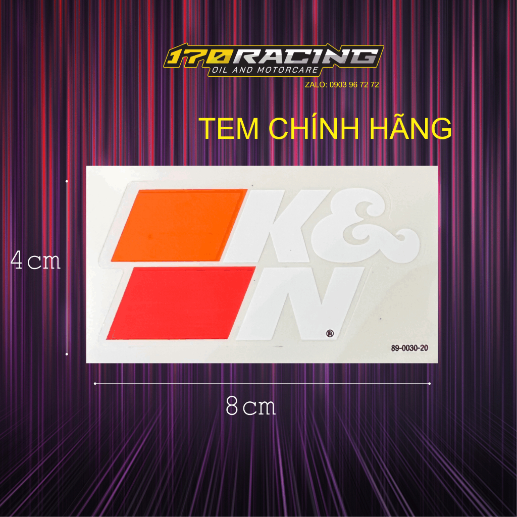 K&N STICKER - TEM K&N 2020 TRẮNG - Hàng chính hãng | Shopee Việt Nam