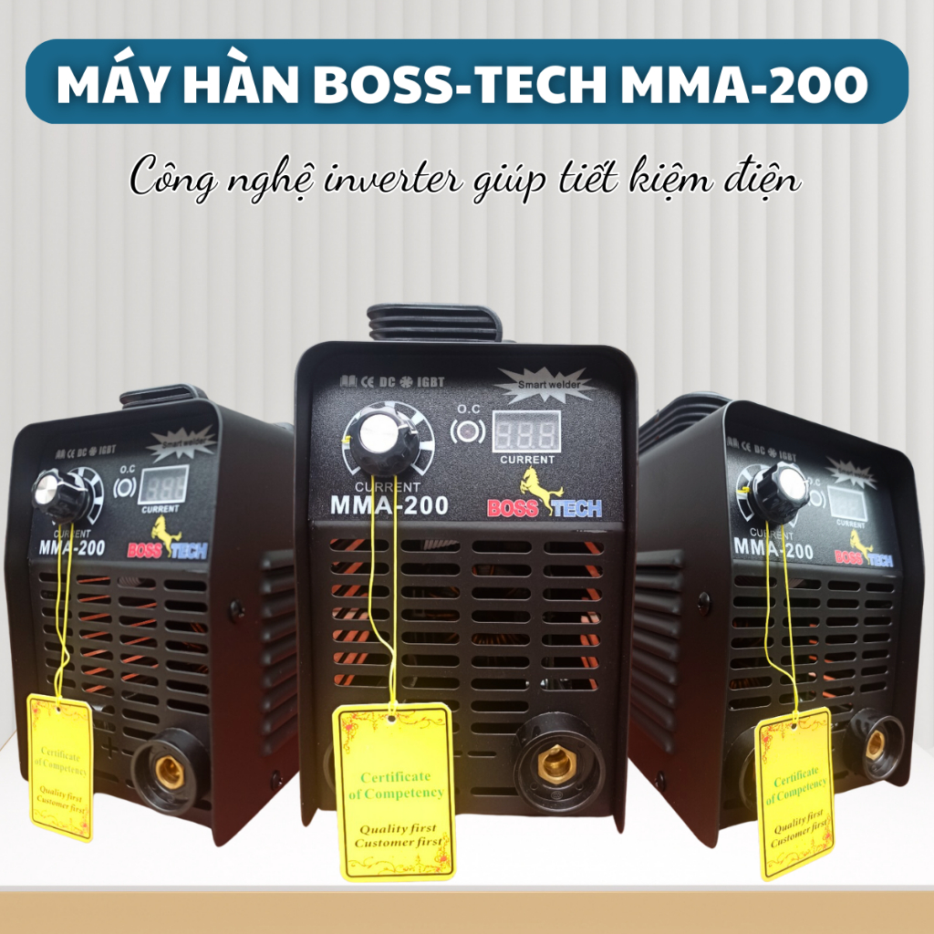 Máy hàn Boss Tech MMA-200 mini full bộ kiện dây hàn Máy hàn que liên ...