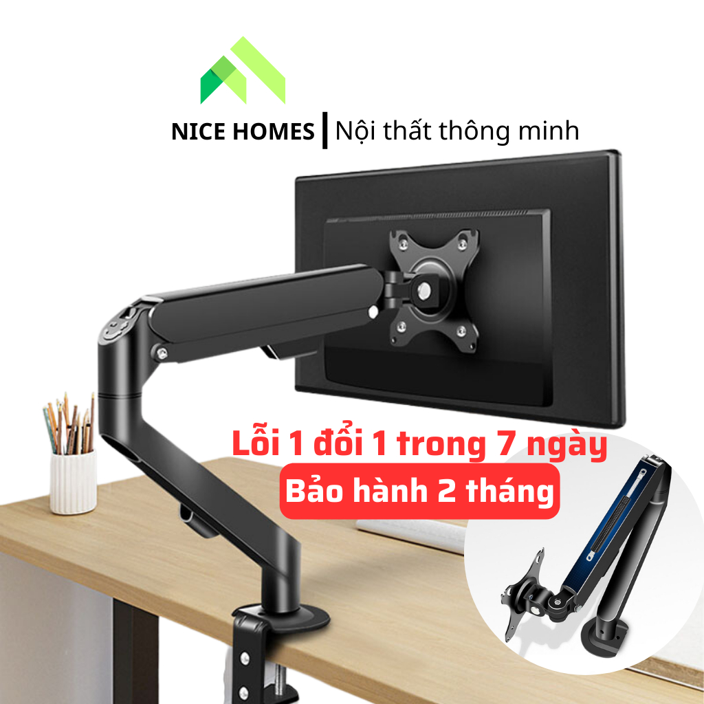 Giá treo màn hình máy tính, tivi khung nâng khí nén, kệ giá đỡ arm màn ...