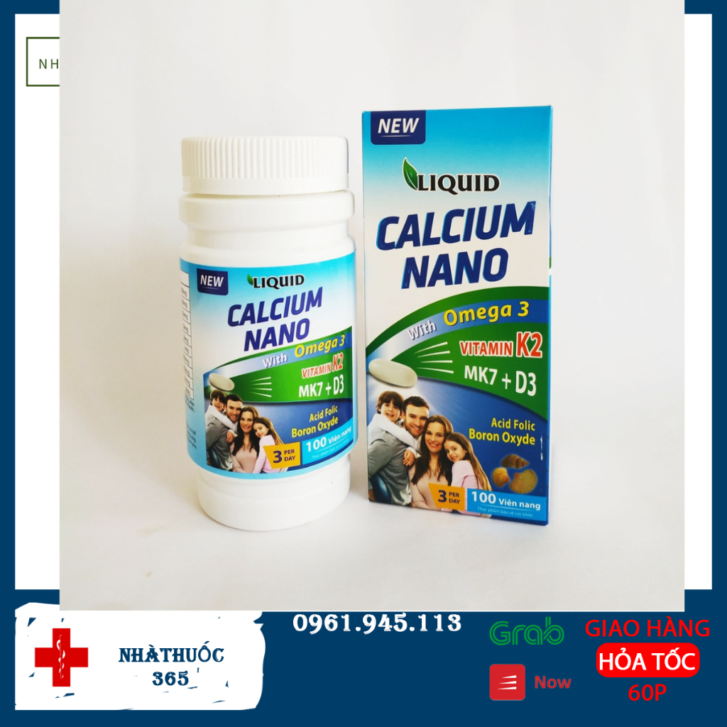 Viên Uống Bổ Sung Canxi Nano, D3, Vitamin K2 (Mk7), Omega 3 Cho Mọi Đối ...