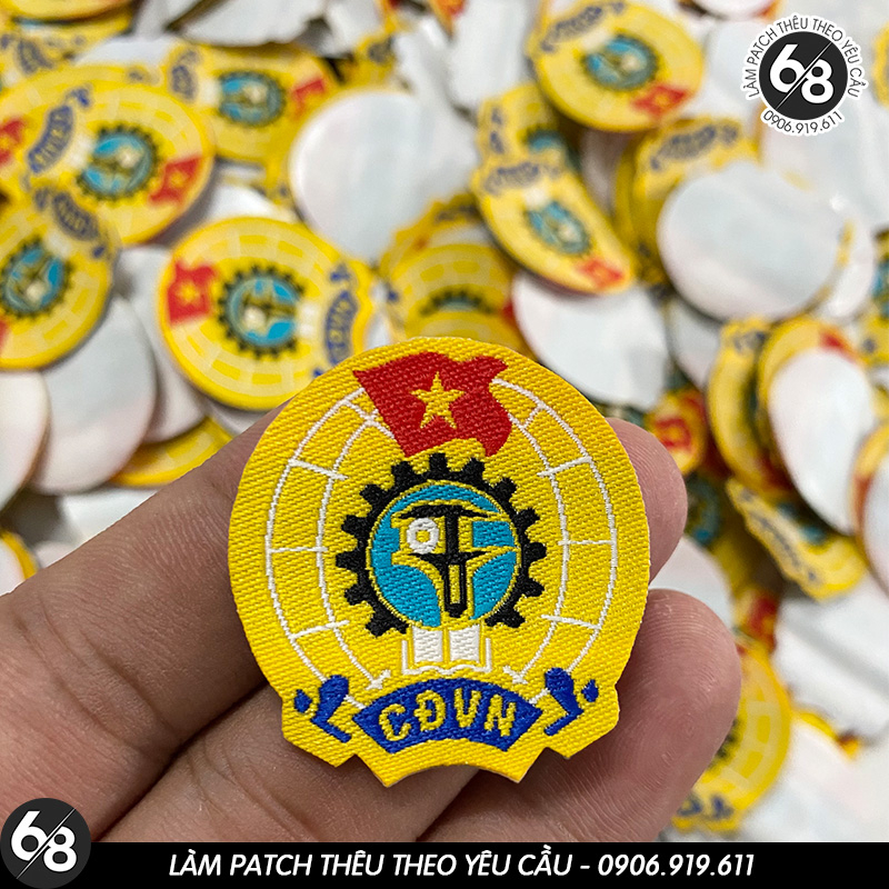 Logo vải Công đoàn Việt Nam dệt ủi nhiệt CĐVN - Patch ủi áo D01 ...