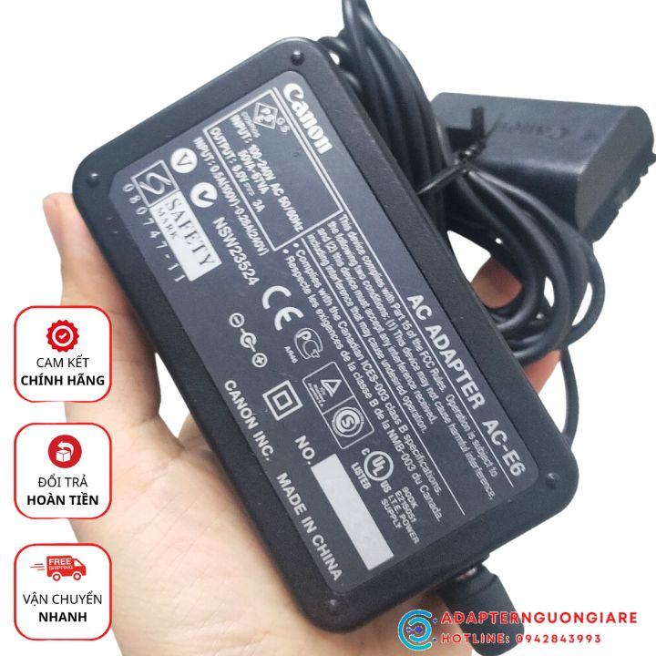 Sạc pin máy ảnh canon EOS 5D 6D 7D, bộ cấp nguồn ngoài canon AC-E6 8v ...