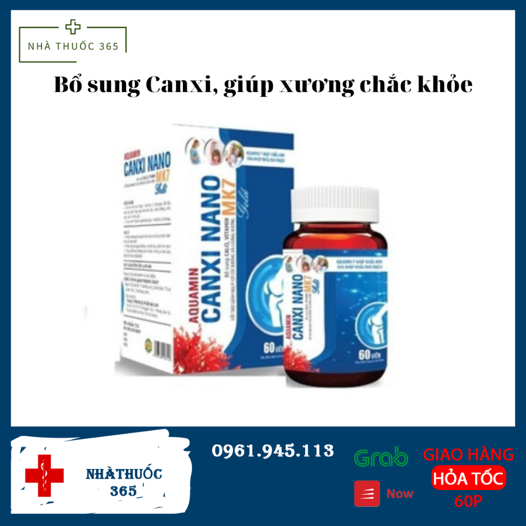 Viên uống Canxi Nano MK7 phát triển chiều cao, chắc khỏe xương - Hộp 60 viên | Shopee Việt Nam