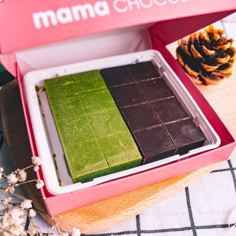 Socola Tươi Mama Chocolate Mix 2 Vị Matcha, Đen Đắng Hộp 16 Viên 150g ...