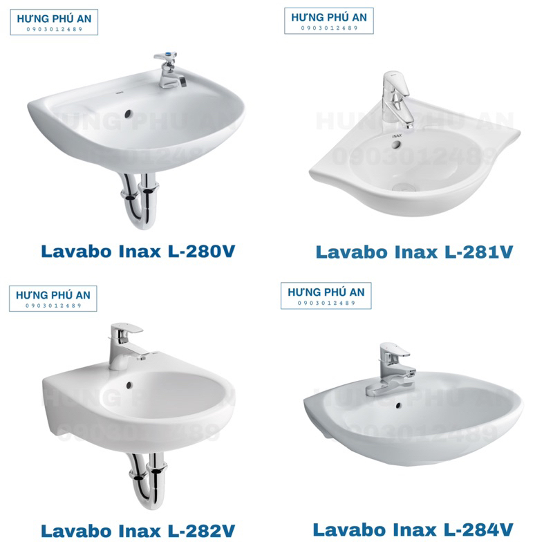 Chậu rửa/ Lavabo treo tường INAX L-280V, L-282V, L-281V, L-284V chính hãng | Shopee Việt Nam