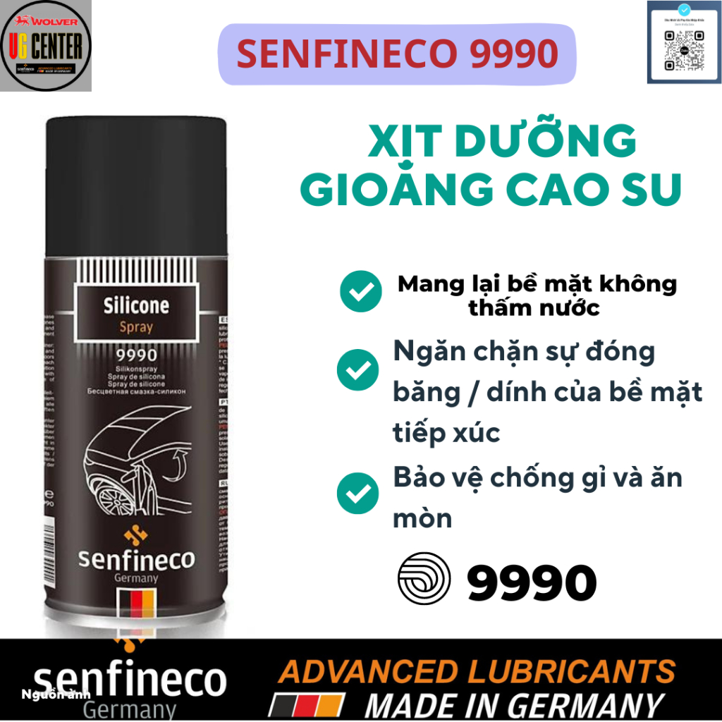 Chai xịt dưỡng ron cao su cửa ô tô Senfineco 9990 Silicon Spray nhập ...