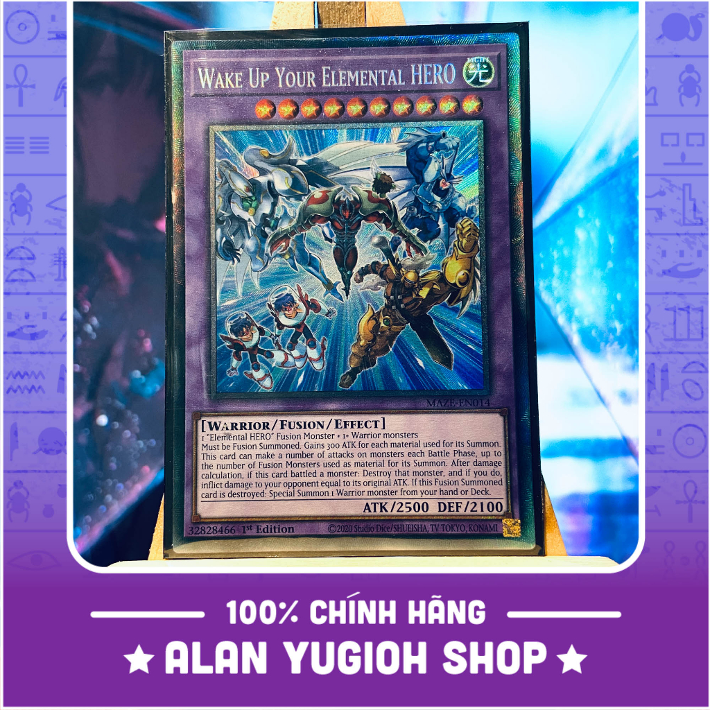 [UK] [ Bài Yugioh Chính Hãng ] Wake Up Your Elemental HERO - MAZE-EN014 - Collector's Rare 1st ...