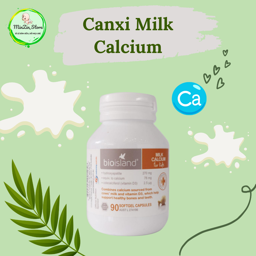 Canxi sữa Bioisland Milk Calcium giúp bổ sung canxi cho bé từ 6m+ | Shopee Việt Nam