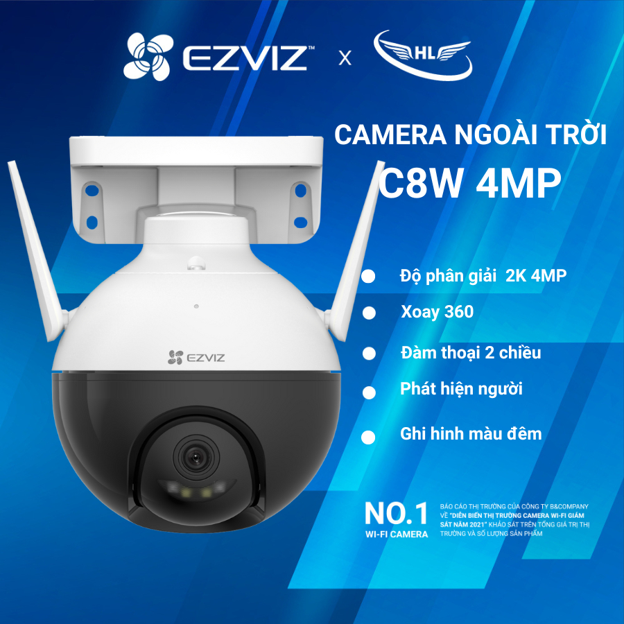 Camera WIFI ngoài trời, xoay 360 đàm thoại 2 chiều EZVIZ C8W 4MP hàng ...
