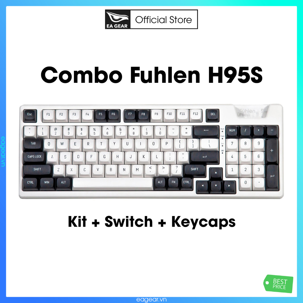 Combo build bàn phím cơ Fuhlen H95S (mạch xuôi, 3 modes, RGB) - EA Gear ...