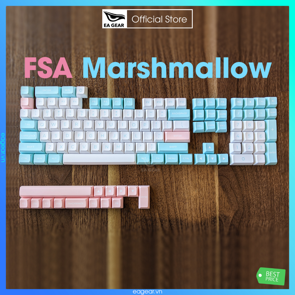Bộ Keycap FSA Marshmallow (FSA profile, PBT double-shot) - EA Gear ...