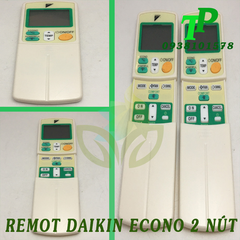 Điều Khiển Máy Lạnh DAIKIN, Remote Điều Hòa Daikin ECONO 2 Nút (Tặng ...