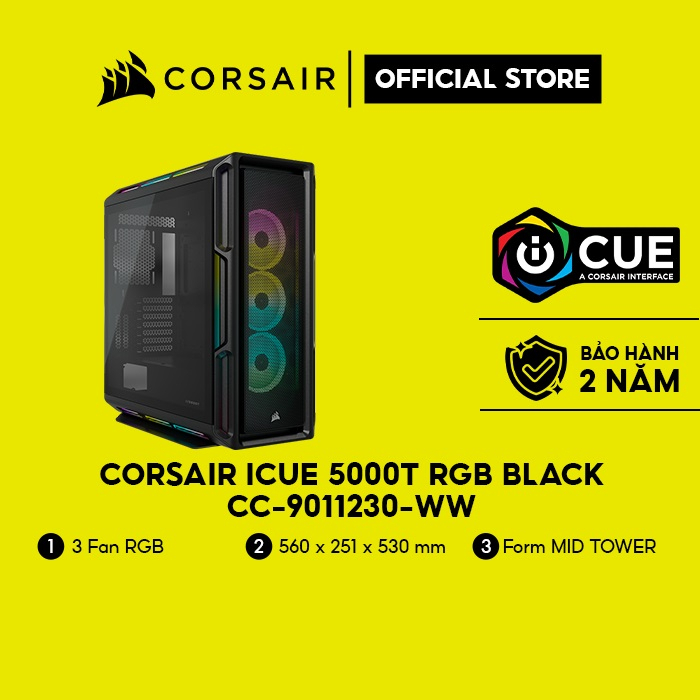 Vỏ máy tính Corsair iCUE 5000T RGB Black/CC-9011230-WW | Shopee Việt Nam