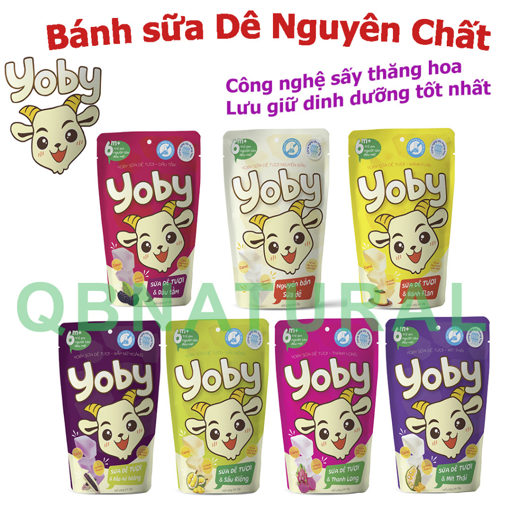 Bánh sữa dê nguyên chất YoBy, sử dụng công nghệ sấy thăng hoa, tốt tiêu ...