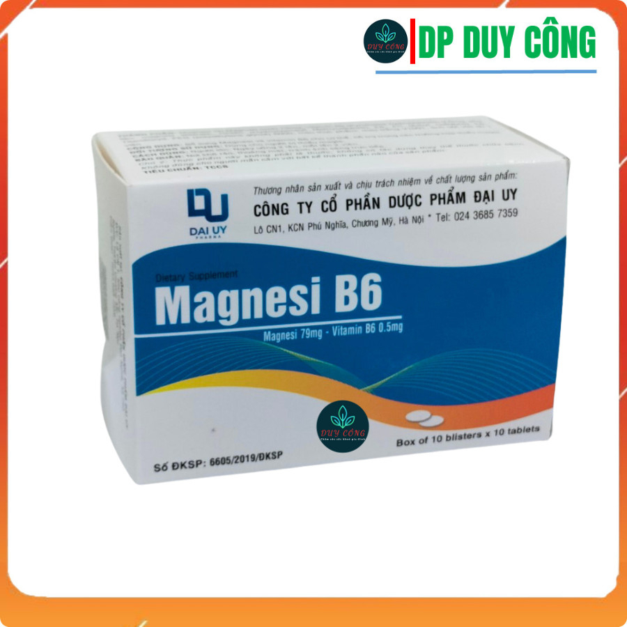 Magnesi B6 hộp 100 viên - Bổ sung magie và vitamin B6 cho cơ thể - Dược ...