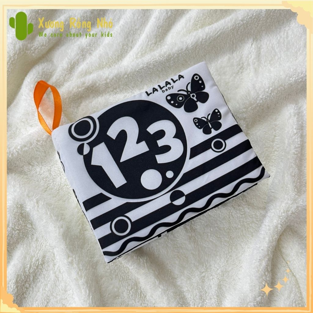 Sách vải Lalala baby cho bé, 8 mặt sột soạt 12x11cm, đồ chơi giáo dục ...