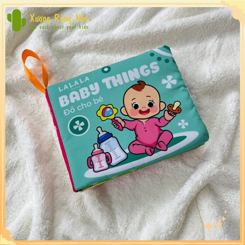 Sách vải Lalala baby cho bé, 8 mặt sột soạt 12x11cm, đồ chơi giáo dục ...