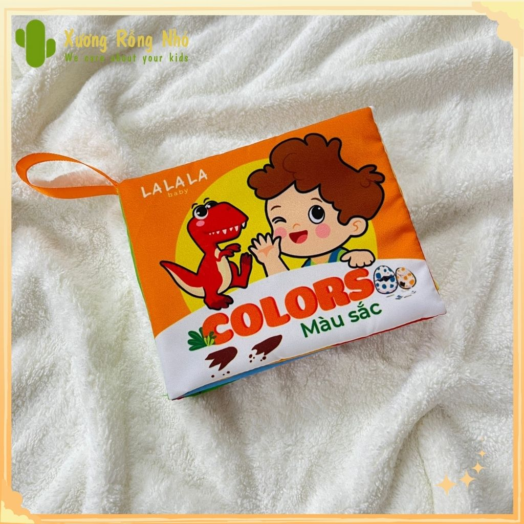 Sách vải Lalala baby cho bé, 8 mặt sột soạt 12x11cm, đồ chơi giáo dục ...
