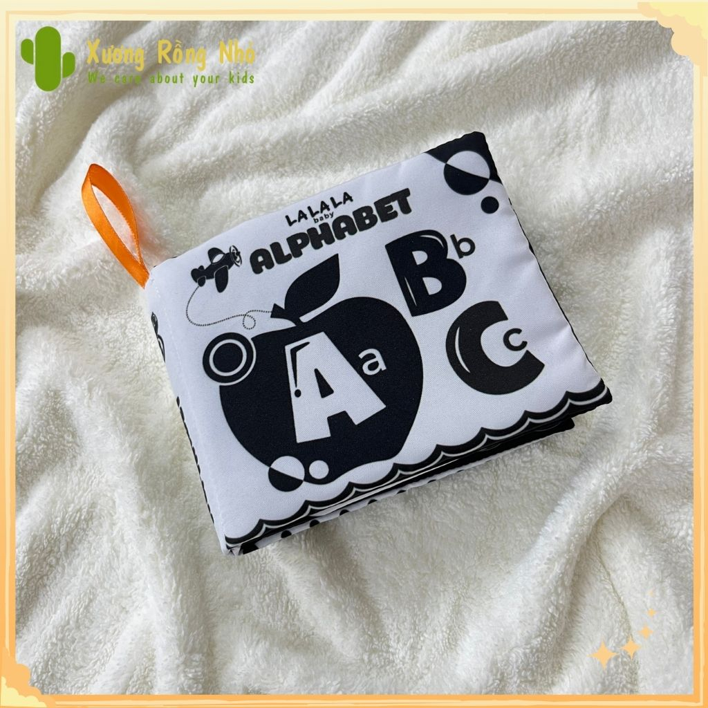 Sách vải Lalala baby cho bé, 8 mặt sột soạt 12x11cm, đồ chơi giáo dục ...
