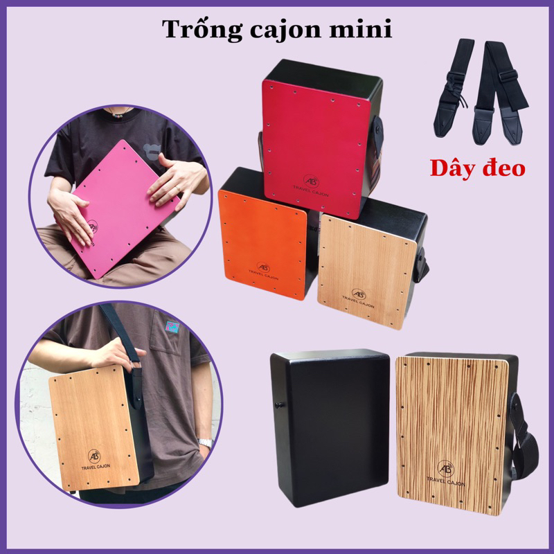 Trống cajon mini AB hot trend - Trống 30cmx23cmx11cm - Tặng dây đeo ...