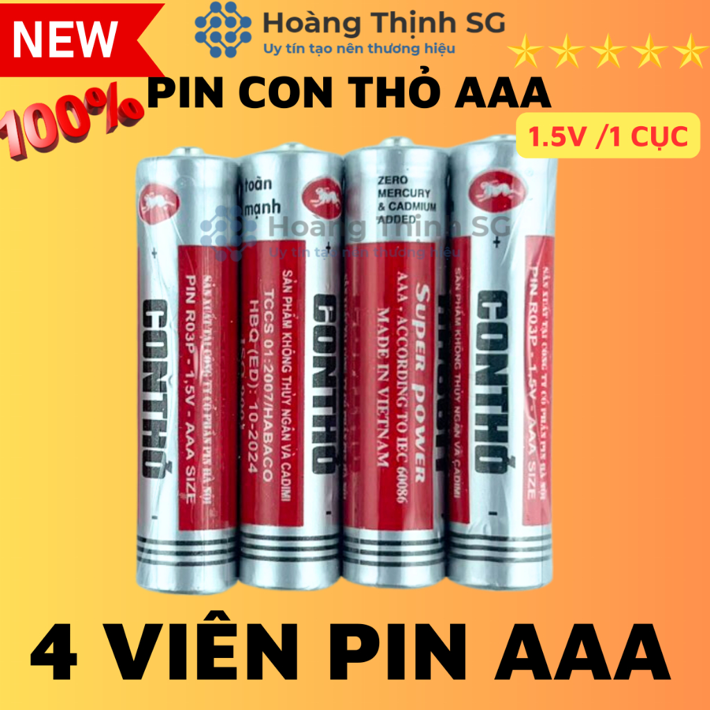 Pin Con Thỏ, Pin tiểu AA & Pin đũa AAA 1.5V, hàng chính hãng (bán lẽ ...
