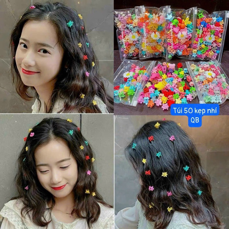 Set 50 chiếc kẹp tóc càng cua mini siêu cute | Shopee Việt Nam