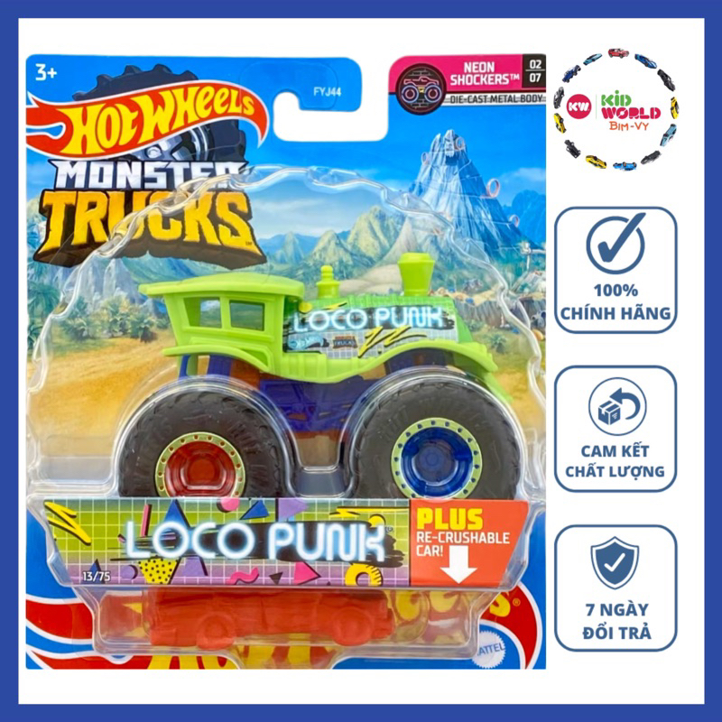 Xe mô hình Hot Wheels Monster Trucks Loco Punk GTH88. | Shopee Việt Nam