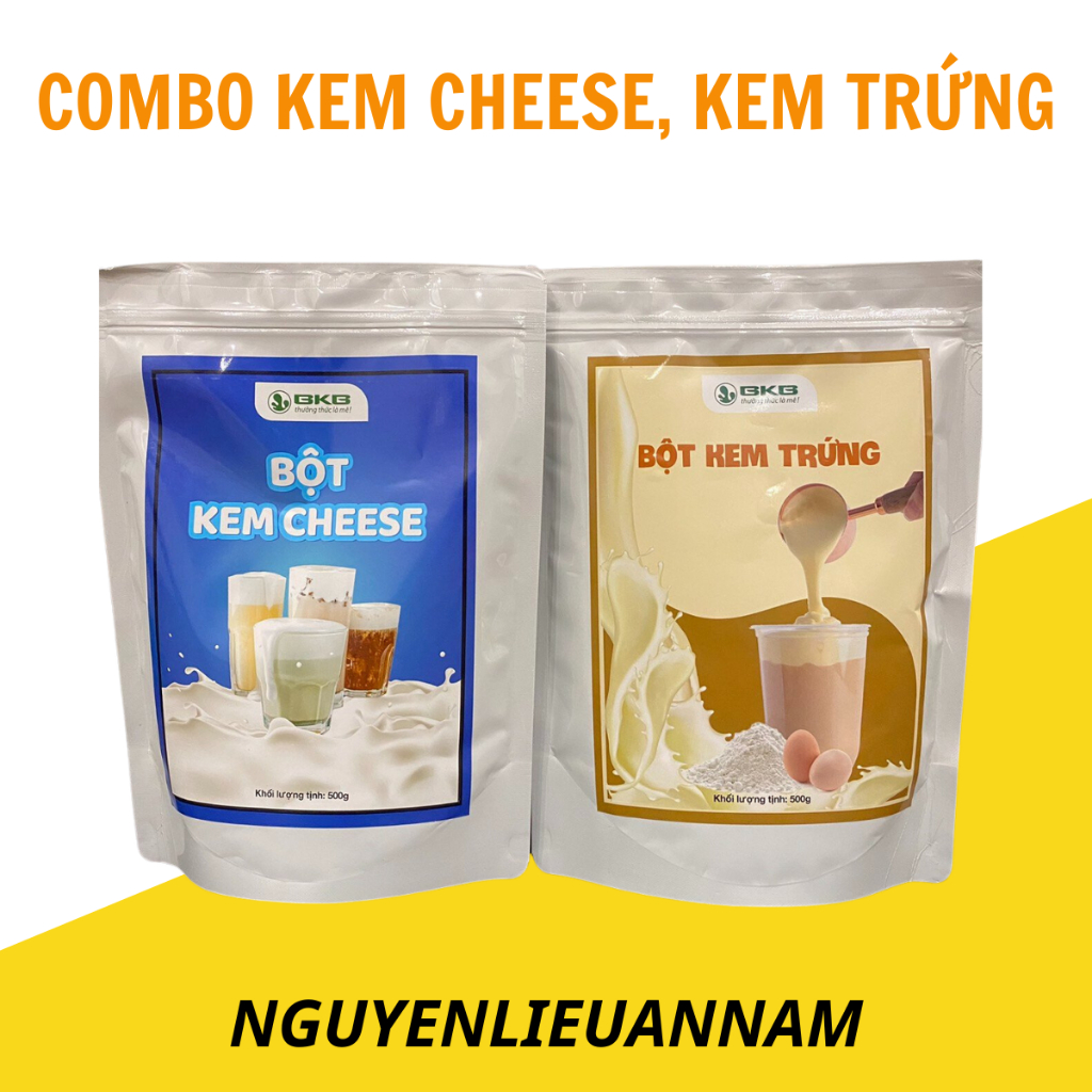 Combo kem cheese, kem trứng mỗi túi 500gr làm topping đồ uống | Shopee ...