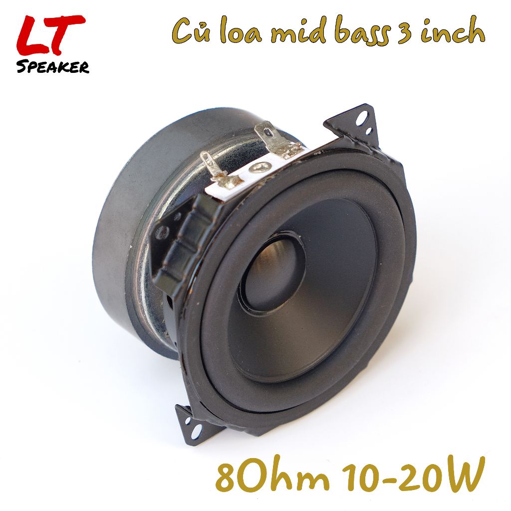 Củ loa mid bass 3 inch 8Ohm 10 - 20W từ sắt to bass tốt màng kháng nước - LT Speaker | Shopee ...