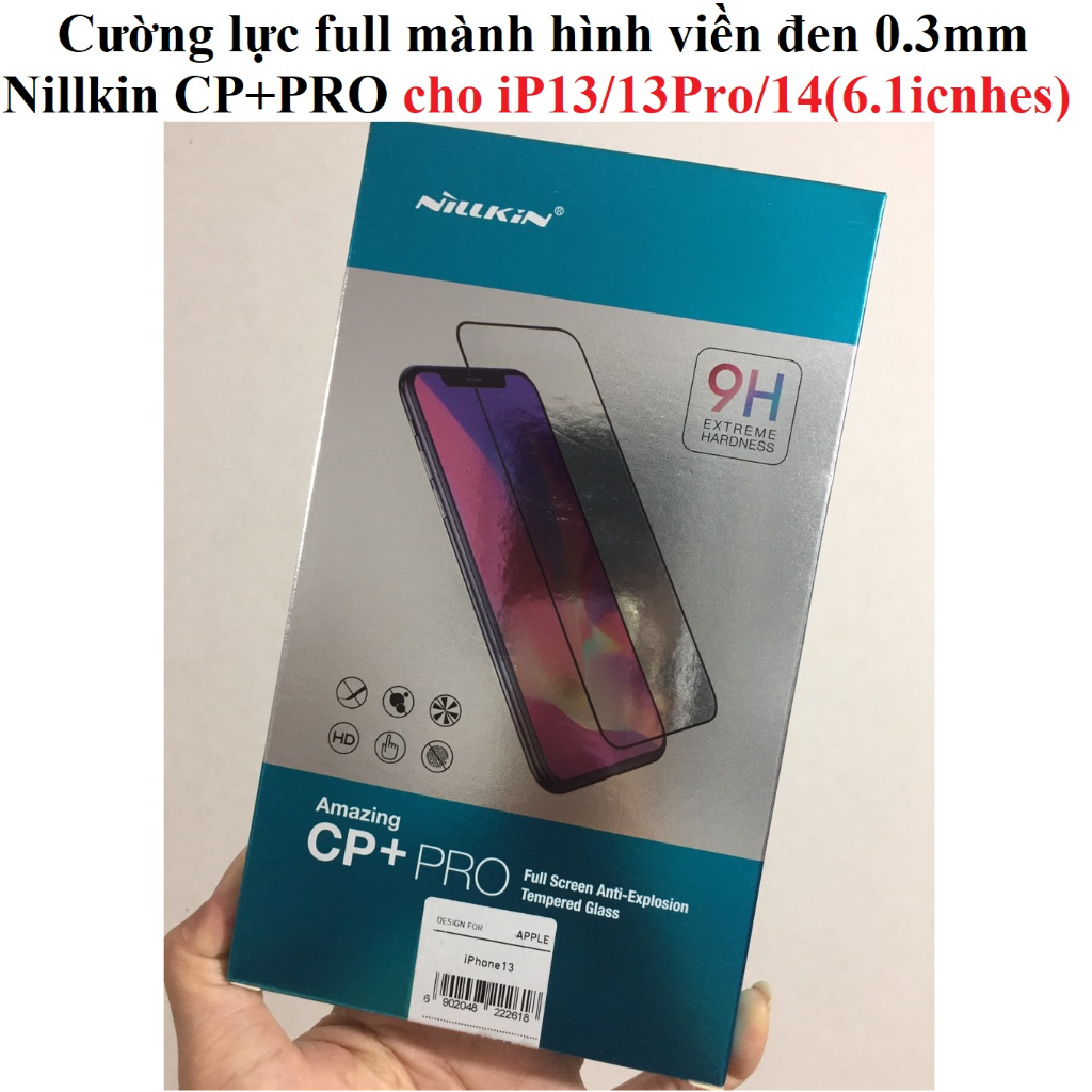 [iP13; 13Pro; iP14] Cường lực full màn hình viền đen 0.3mm cho 13-14 6.1inches Nillkin Amazing ...