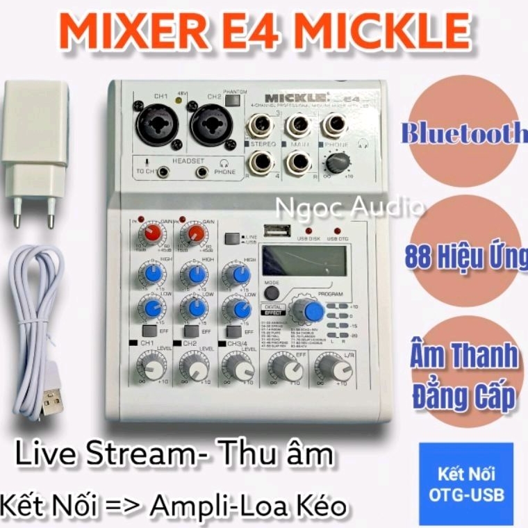 MIXER E4 (BÀN TRỘN ÂM THANH), 88 hiệu ứng echo và delay | Shopee Việt Nam