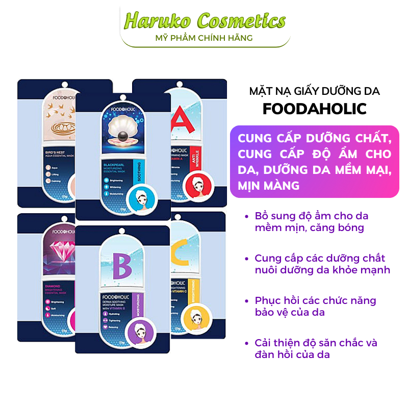 Mặt Nạ Giấy Foodaholic Essential Mask Cung Cấp VItamin Và Dưỡng Chất ...