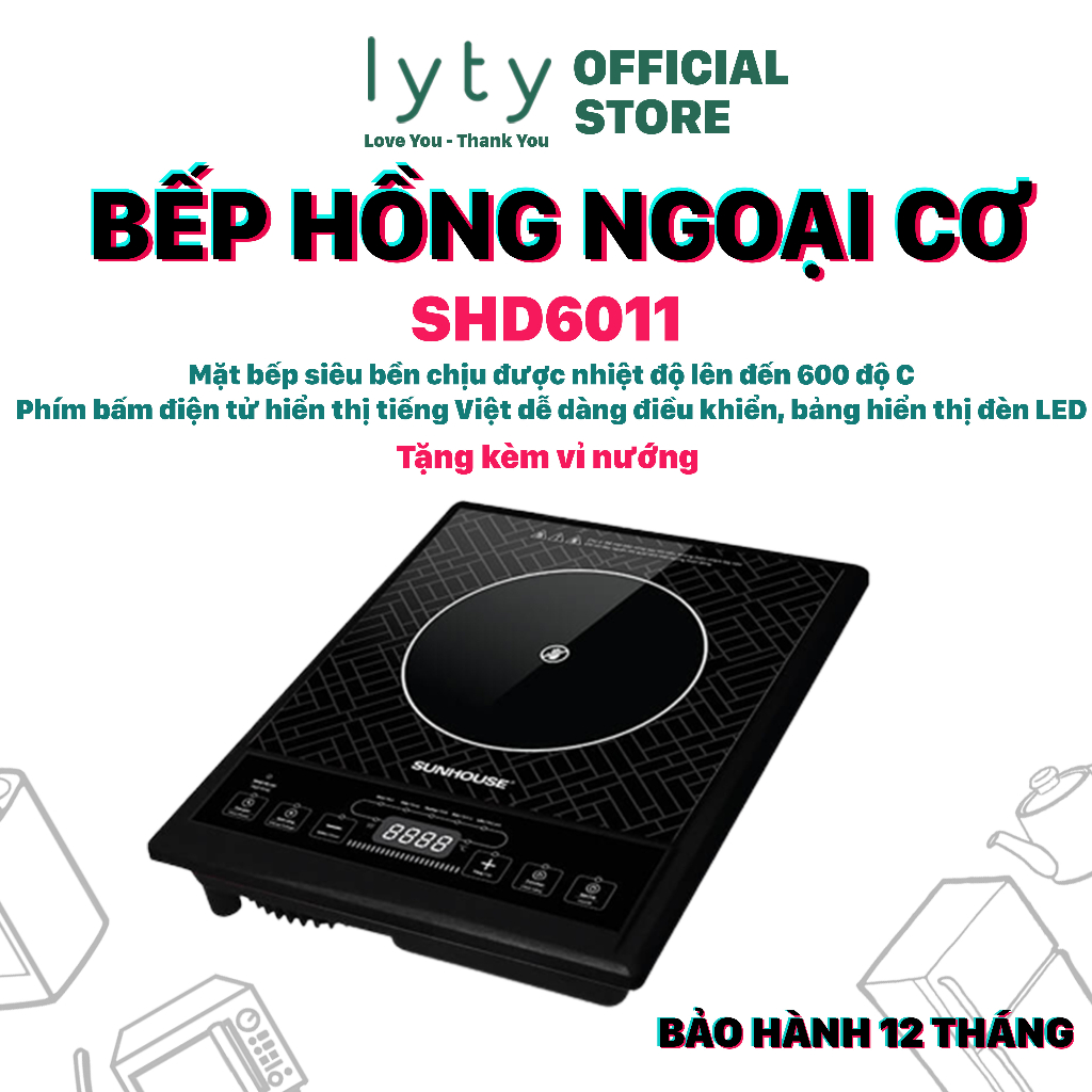 Bếp hồng ngoại cơ Sunhouse SHD6011 | SHD6013KB [Tặng kèm vỉ nướng ...
