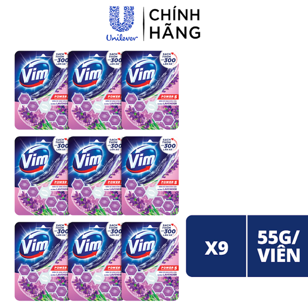Combo 9 Viên Tẩy Bồn Cầu Vim Power 5 Sạch Khuẩn Thơm Mát (Hương ...