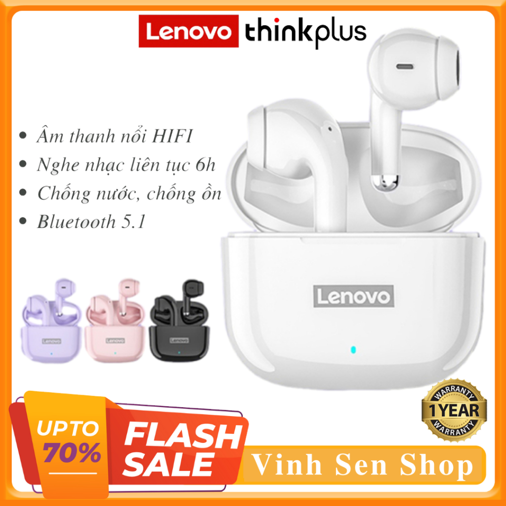 Tai nghe bluetooth Lenovo LP40 Pro, âm thanh sống động, độ trễ thấp, chống ồn, chống nước, kiểu ...
