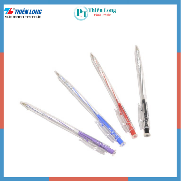 Bút bi Thiên Long TL027 - bút bi nét nhỏ ngòi 0.5mm - mực xanh/ đen/ đỏ ...