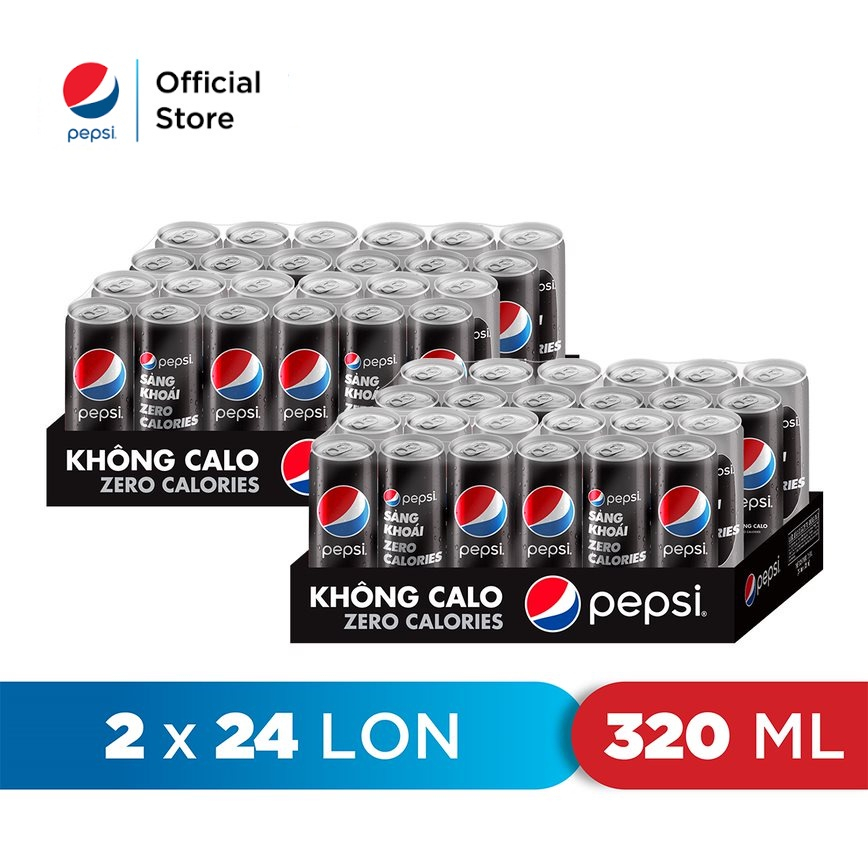Combo 2 Thùng 24 Lon Pepsi Không Calo (320ml/lon) | Shopee Việt Nam