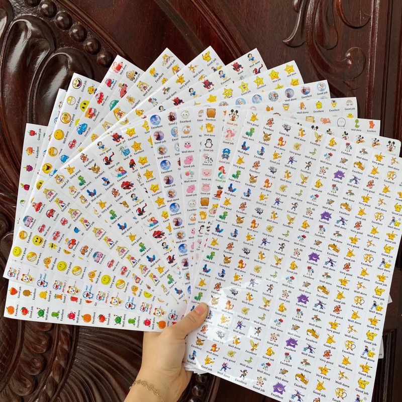 Combo 10 tấm sticker lời khen tiếng anh nhiều stickers 1 bản | Shopee ...