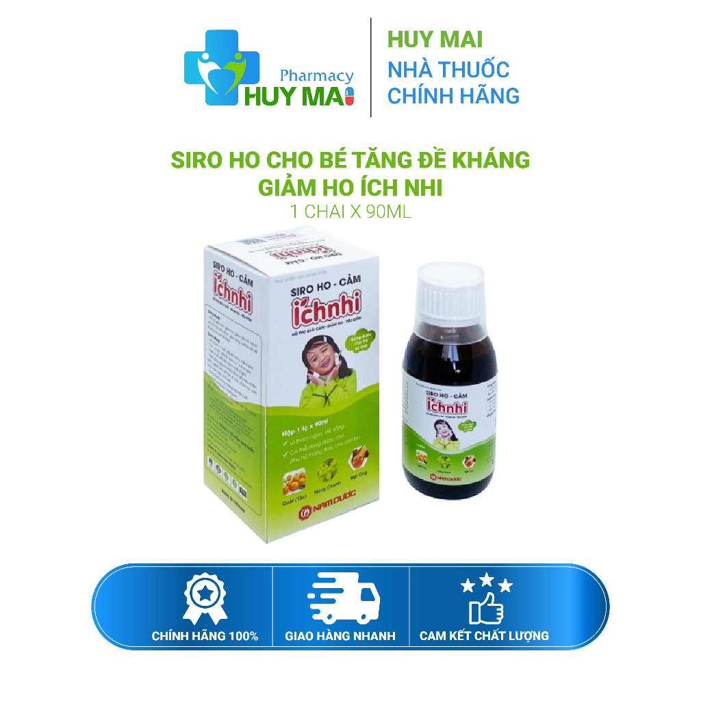 Siro ho cho bé tăng đề kháng giảm ho Ích Nhi Chai 90ml | Shopee Việt Nam