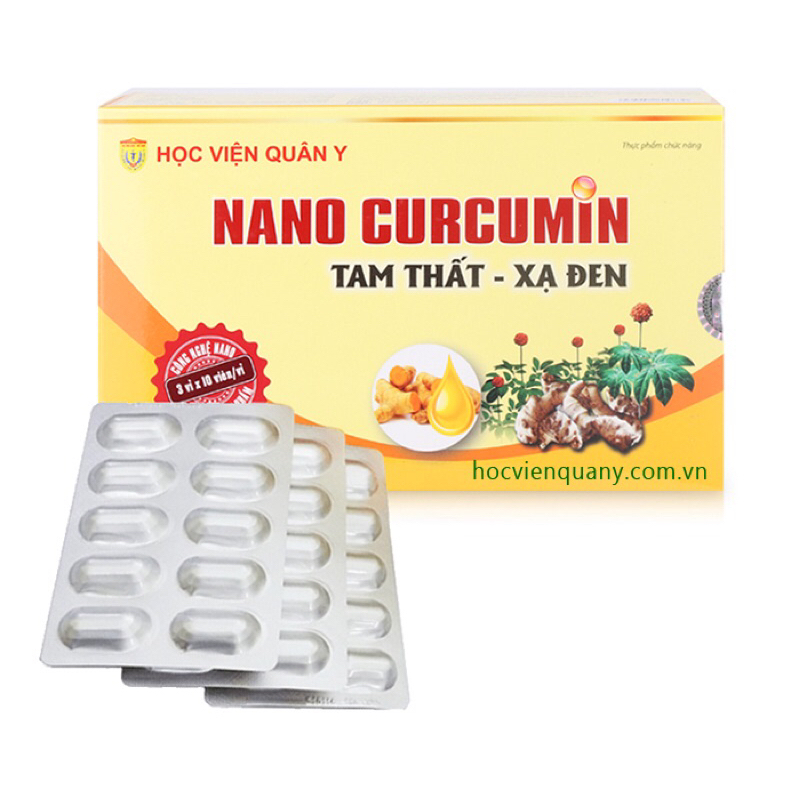 Viên uống NANO CURCUMIN TAM THẤT - XẠ ĐEN (Hộp 30 viên) Giúp làm giảm triệu chứng viêm đau dạ ...