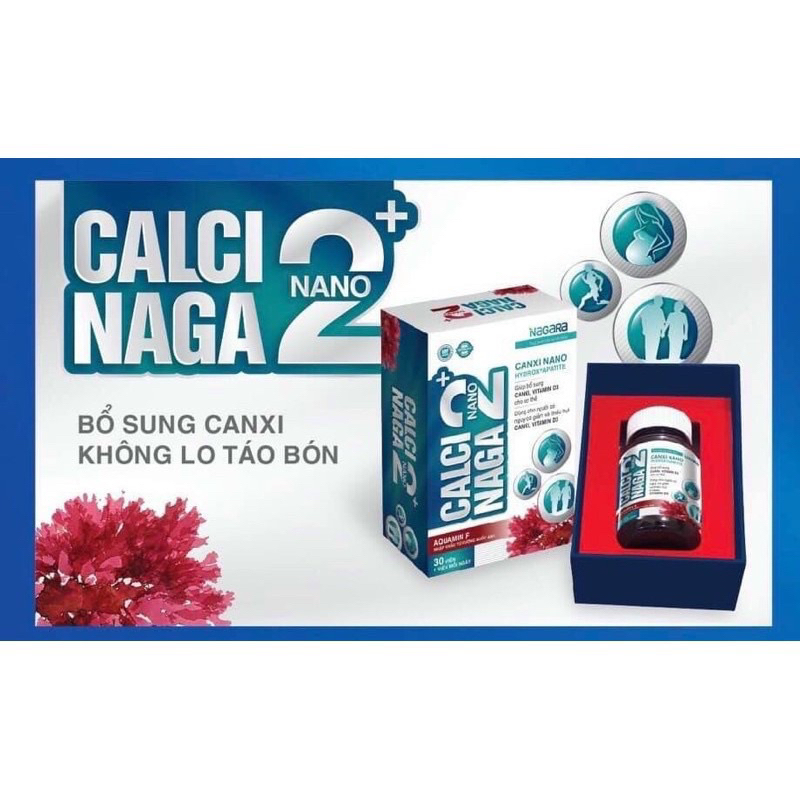 Calci naga nano 2+ hộp 30 viên - hỗ trợ bổ sung canxi , vitamin d3 cho cơ thể | Shopee Việt Nam