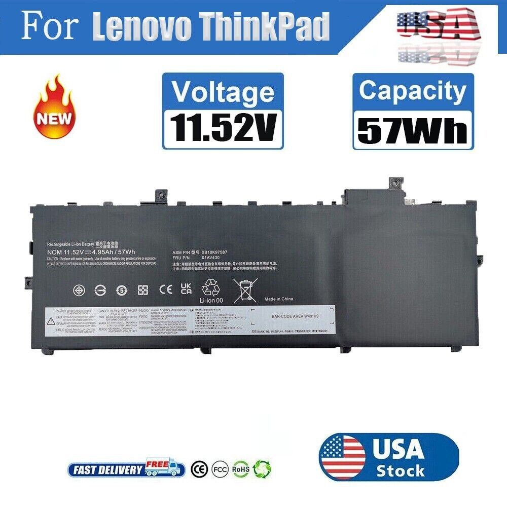 Pin 57Wh Lenovo X1 Carbon Gen 6 01AV429 01AV430 01AV431 01AV494 Battery ...