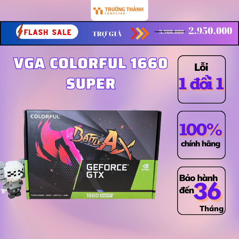 Card màn hình VGA chiến game like new 99% bộ nhớ 6GB GDDR6, Geforce GTX 1660 Super colorful Full ...